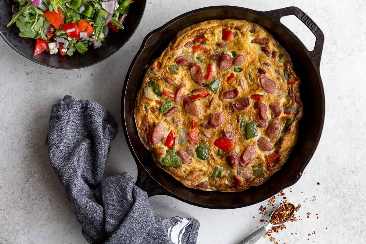 Sausage Frittata with Peppers and Onions - Crumb Top Baking