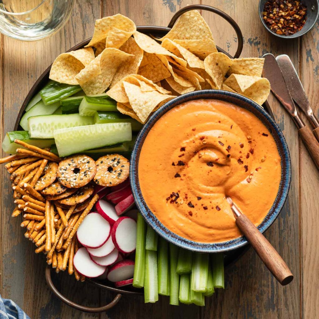 Roasted Red Pepper Dip (With Cashews) - Crumb Top Baking