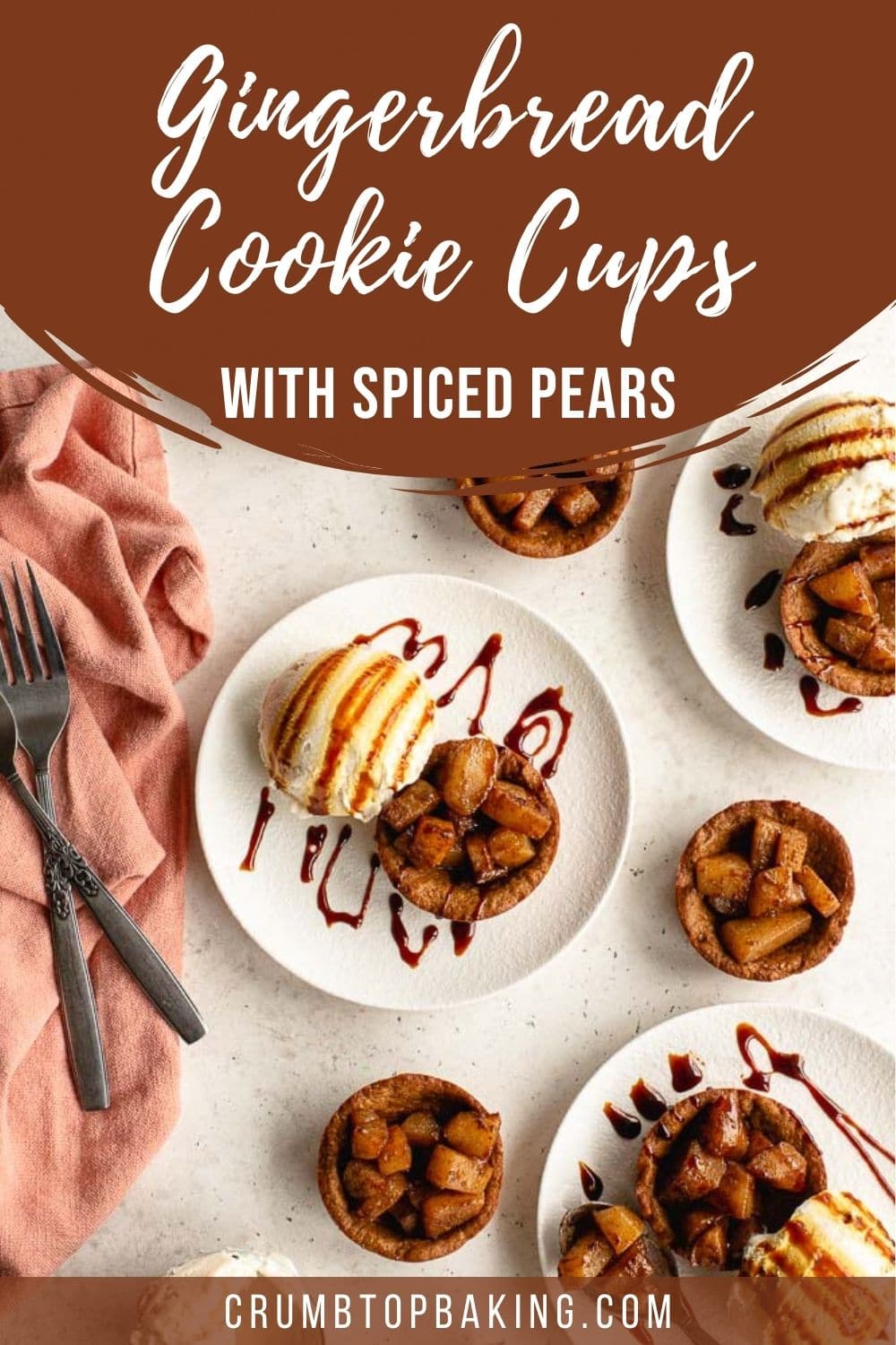 Gingerbread Cups with Spiced Pears - Crumb Top Baking