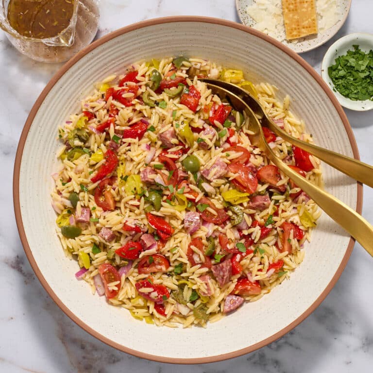 Italian Orzo Salad with Tangy Italian Dressing - Crumb Top Baking