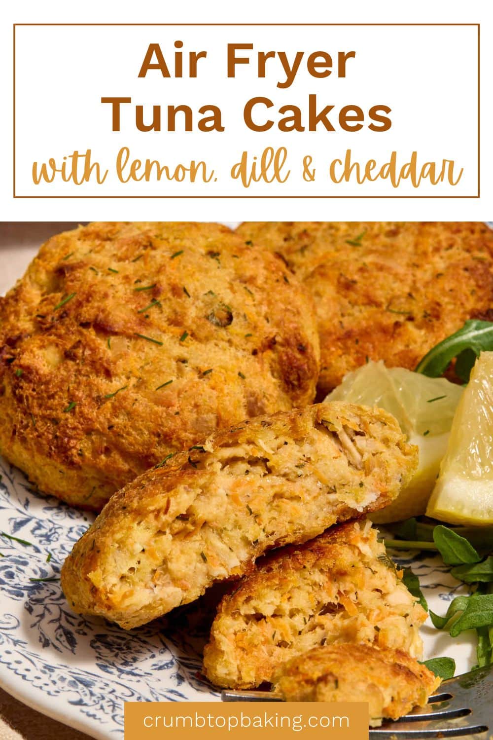 Air Fryer Tuna Cakes with Cheddar Cheese & Grated Carrot - Crumb Top Baking